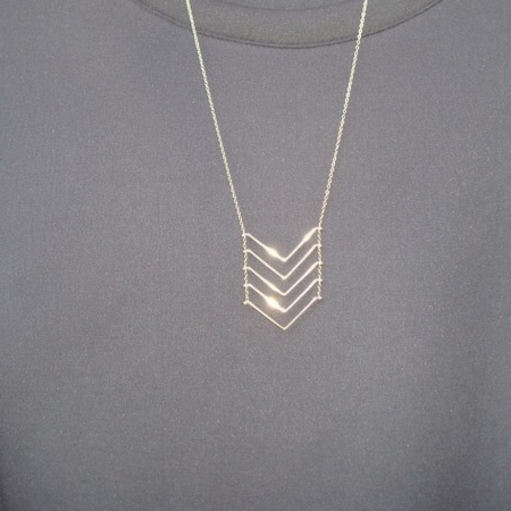 14k Gold Filled Ladder Necklace - Gem